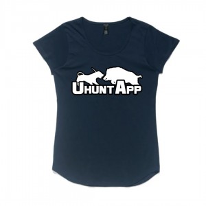 Ladies BU/UHUNT T Shirt – Navy – BRISTLE UP